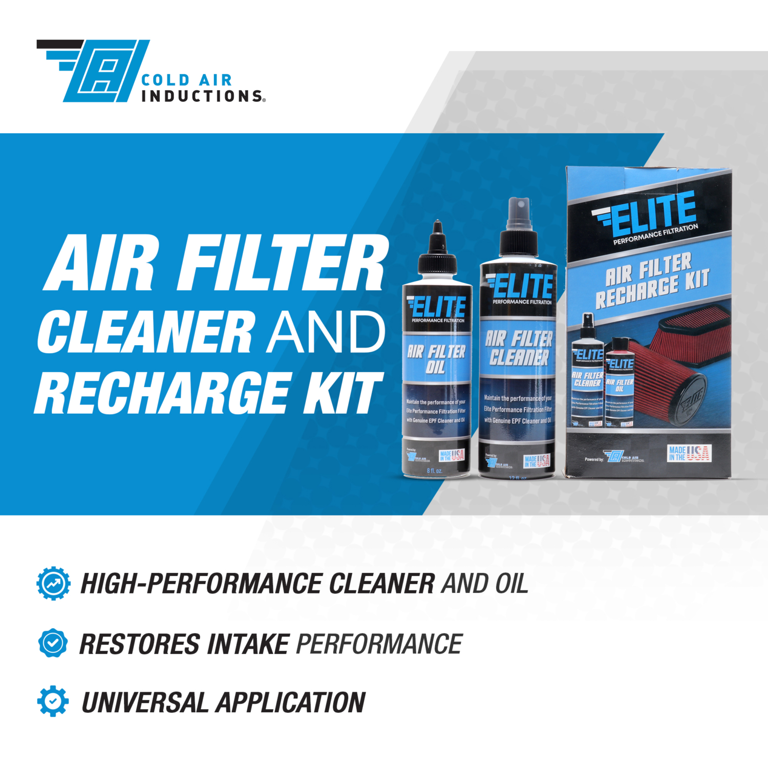 Air Filter Cleaner and Recharge Kit - RK-0001 - Cold Air Inductions